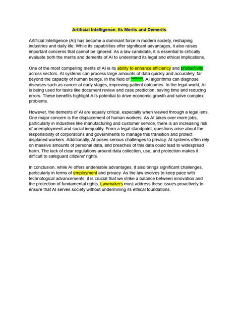 Artificial Intelligence Its Merits And Demerits Pdf