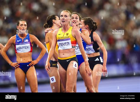 Lea Meyer Participating In The 3000 Metres Steeplechase At The Paris 2024 Olympic Games Stock