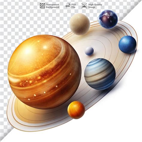 Solar System Model With Planets Arranged Premium Ai Generated Psd