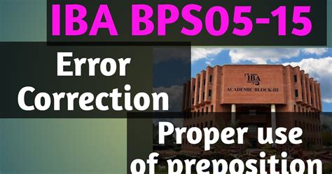 Error Correction Proper Use Of Preposition
