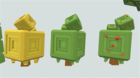 Blocky Plants 3d 모델 6 3ds Blend Dae Fbx Obj Free3d