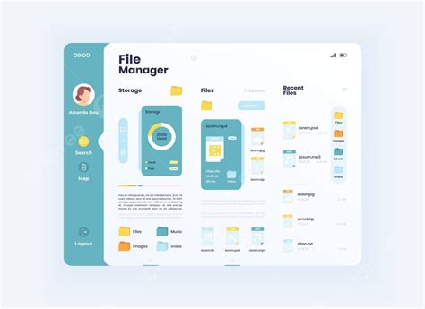 File Manager Tablet Interface Vector Template Cleaner Cartoon Capacity Vector Cleaner Cartoon