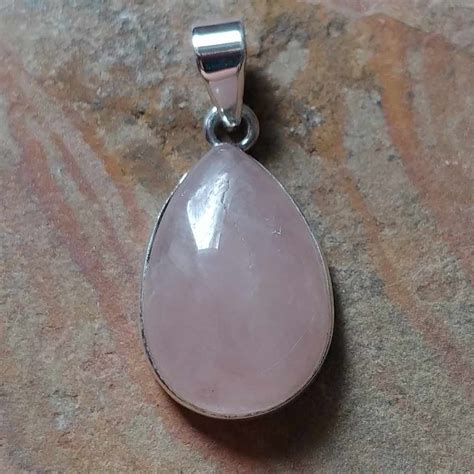 Sterling Silver Rose Quartz Pendant 15x21mm Transglobal Trading Australian Jewellery Wholesaler