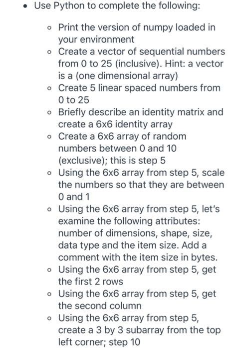 Solved Use Python To Complete The Following O Print The Chegg