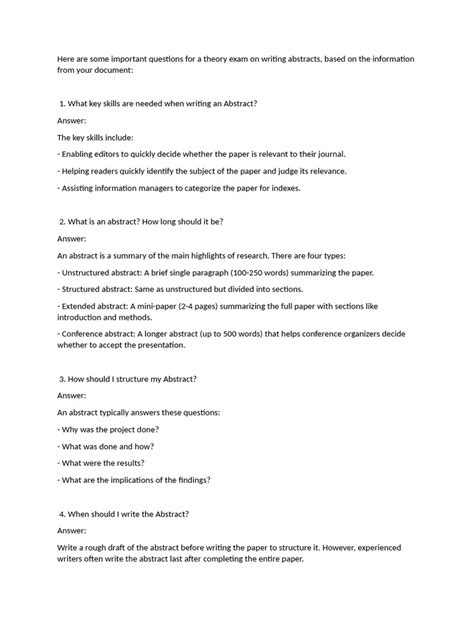 Abstract Questions Imp From Pdf