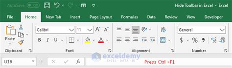 How To Hide Toolbar In Excel 3 Quick Methods ExcelDemy