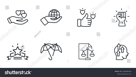 Core Values Icons Set Core Values Stock Vector Royalty Free Shutterstock