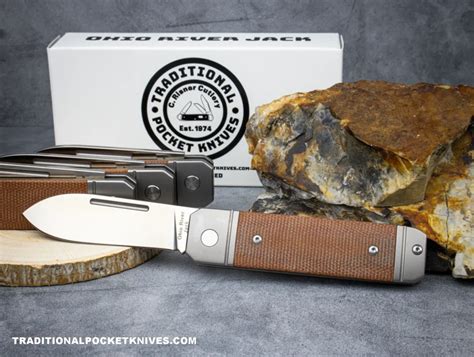 C Risner Ohio River Jack Single Spearpoint Natural Canvas Micarta For Sale Tsa Knives