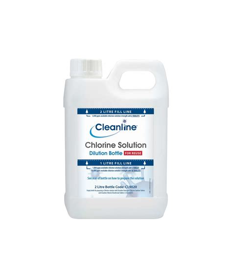 Cleanline Chlorine Solution Dilution Bottle 2ltr Each