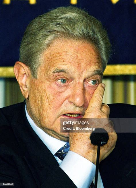 George Soros Chairman Of Soros Fund Management Speaks To The Media