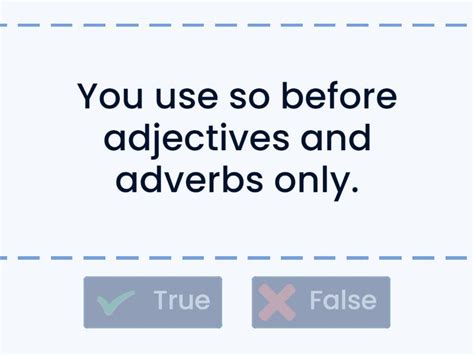 So B1 Unit 6a So Such True Or False