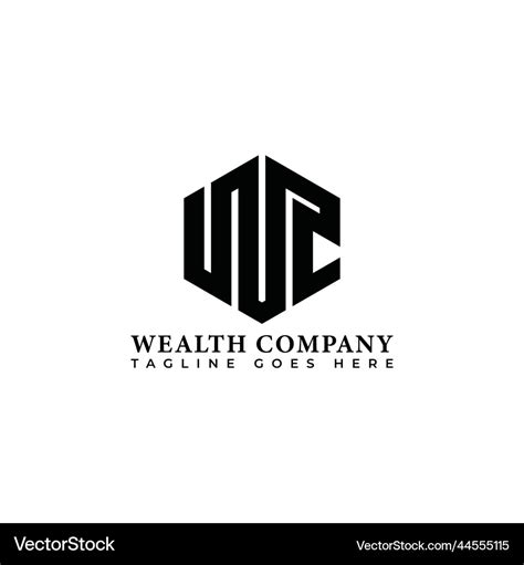 Abstract Initial Letter Wc Or Cw Logo In Black Vector Image