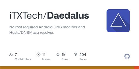GitHub ITXTech Daedalus No Root Required Android DNS Modifier And Hosts DNSMasq Resolver