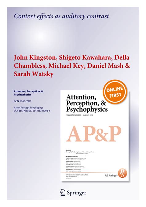 Pdf Context Effects As Auditory Contrast