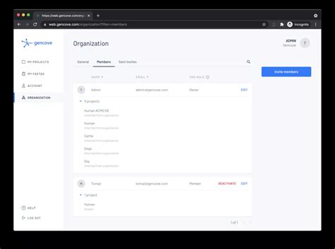 project level permissions gencove