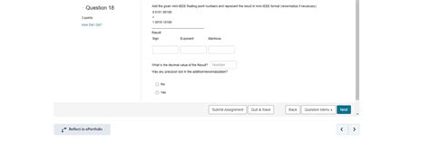 Solved Given The Following Digit Mini IEEE Floating Point Chegg