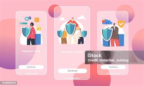 Database Safety Mobile App Halaman Onboard Screen Template Orang Yang