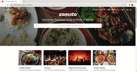 completed zomato clone page using html and css harikrishnan k posted