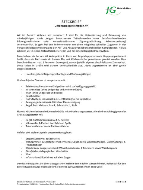Steckbrief Wohnen Am Heimbach A 2024 Pdf