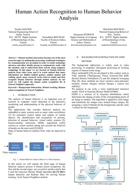 PDF Human Action Recognition To Human Behavior Analysis