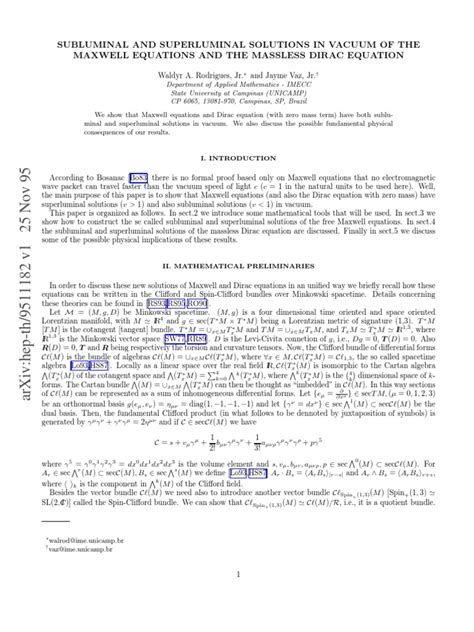 Rodrigues And Vaz Subluminal And Superluminal Slution In Vacuum Of Maxwell Equations And