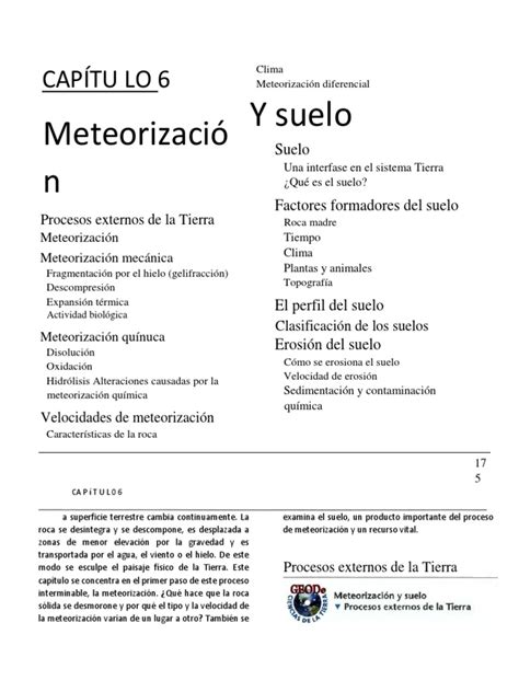 Meteorizacion De Las Rocas Pdf Roca Geología Meteorización