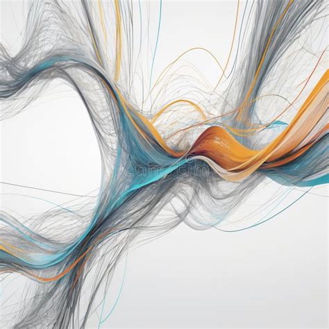 Abstract Data Flow Flowing Lines And Geometric Shapes Representing The Movement Of Data And