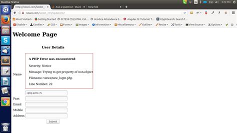 Codeigniter Accesing Object Value In Input Element Value Getting Error