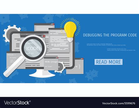 Flat Concept Programming And Coding Royalty Free Vector