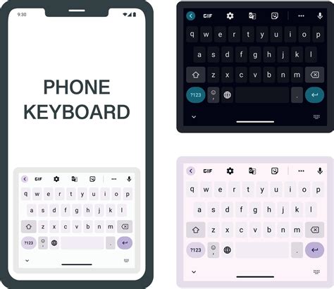 Smartphone Keyboard In Light And Dark Mode Keypad Alphabet Buttons In Modern Flat Style Screen