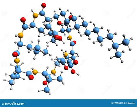 3d Image Of Surfactin Skeletal Formula Stock Illustration
