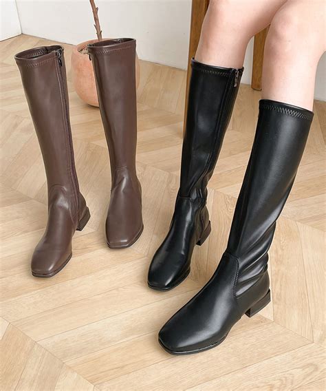 폭신 로우힐 통굽 롱부츠 편한부츠 여자신발 여자구두 2460