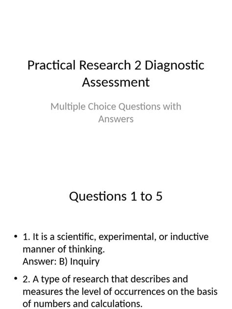 Practical Research 2 Diagnostic Test Pdf Quantitative Research