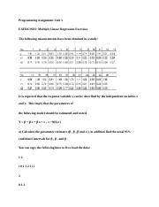 Programming Assignment Unit 3.docx - Programming Assignment Unit 3 EXERCISES: Multiple Linear ...