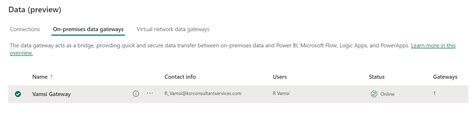 unable to connect to gateway to datasource given c microsoft