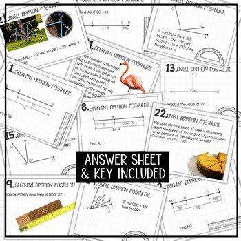 Angle Segment Addition Postulate Task Cards PRINT DIGITAL Geometry The Efficient Classroom