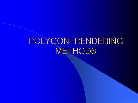 PPT Illumination Model Surface Rendering Method PowerPoint Presentation ID