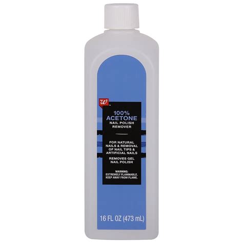 Walgreens 100 Acetone Nail Polish Remover 473 Ml Walgreens