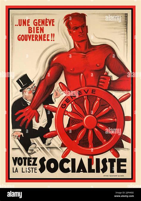 Vintage Socialist Propaganda Election Poster Geneva Hi Res Stock