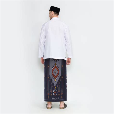 Sarung Atlas Idaman 555 Kembang Motif Bhs A5 Gsi Hitam Orange Sarung