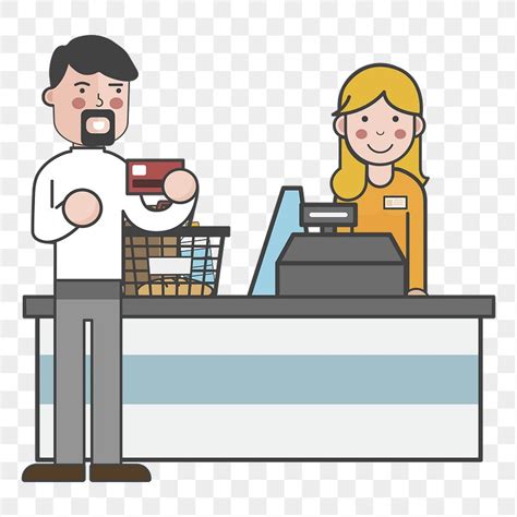 Supermarket Checkout Cartoon