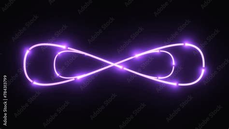 Neon Infinity Sign 3d Render Seamless Loop Animation Abstract Background With Infinity Sign