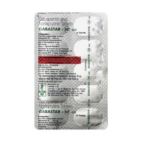 Gabastar Nt 400 Tablet 10s Price Uses Side Effects Netmeds