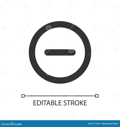 Remove Button Pixel Perfect Linear Ui Icon Stock Vector Illustration