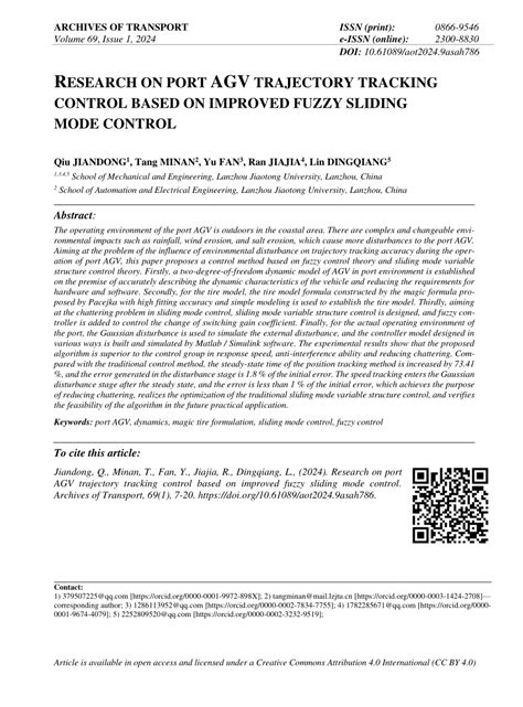 Pdf Research On Port Agv Trajectory Tracking Control Based On