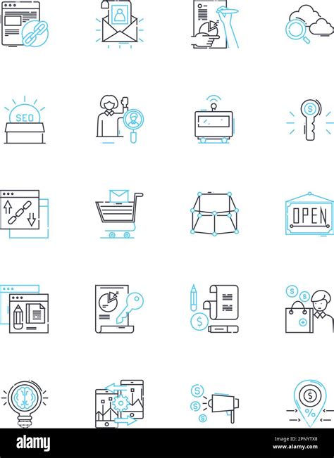 Marketing Concept Linear Icons Set Branding Advertising Sales Promotion Market Research