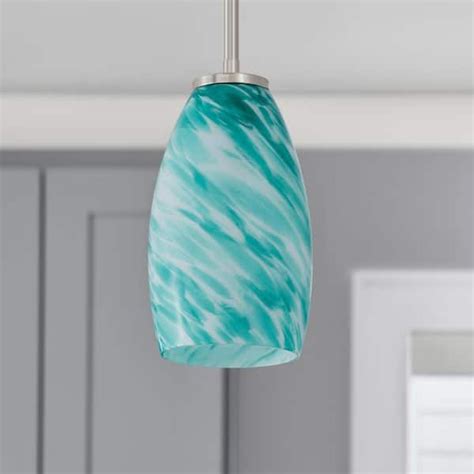 2 14 In Fitter Blue Swirl Glass Oblong Pendant Lamp Shade 860755