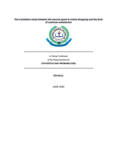 Correlation Final Quantitative Research The Correlation Study