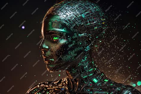 Premium Photo Android In Matrix Space Artificial Intelligence In A Female Form Generative Ai