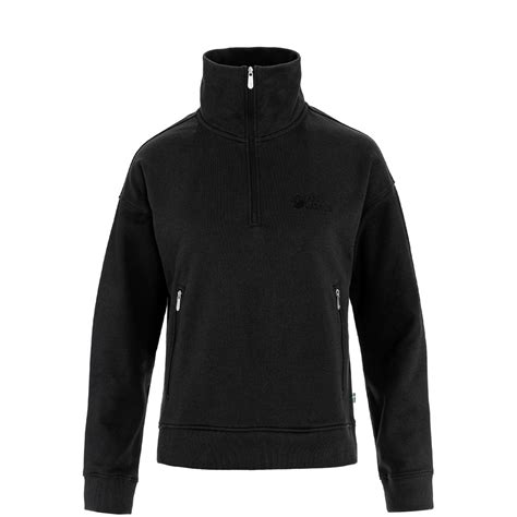 Fjallraven Womens Vardag Half Zip Sweater Black Parasol Store